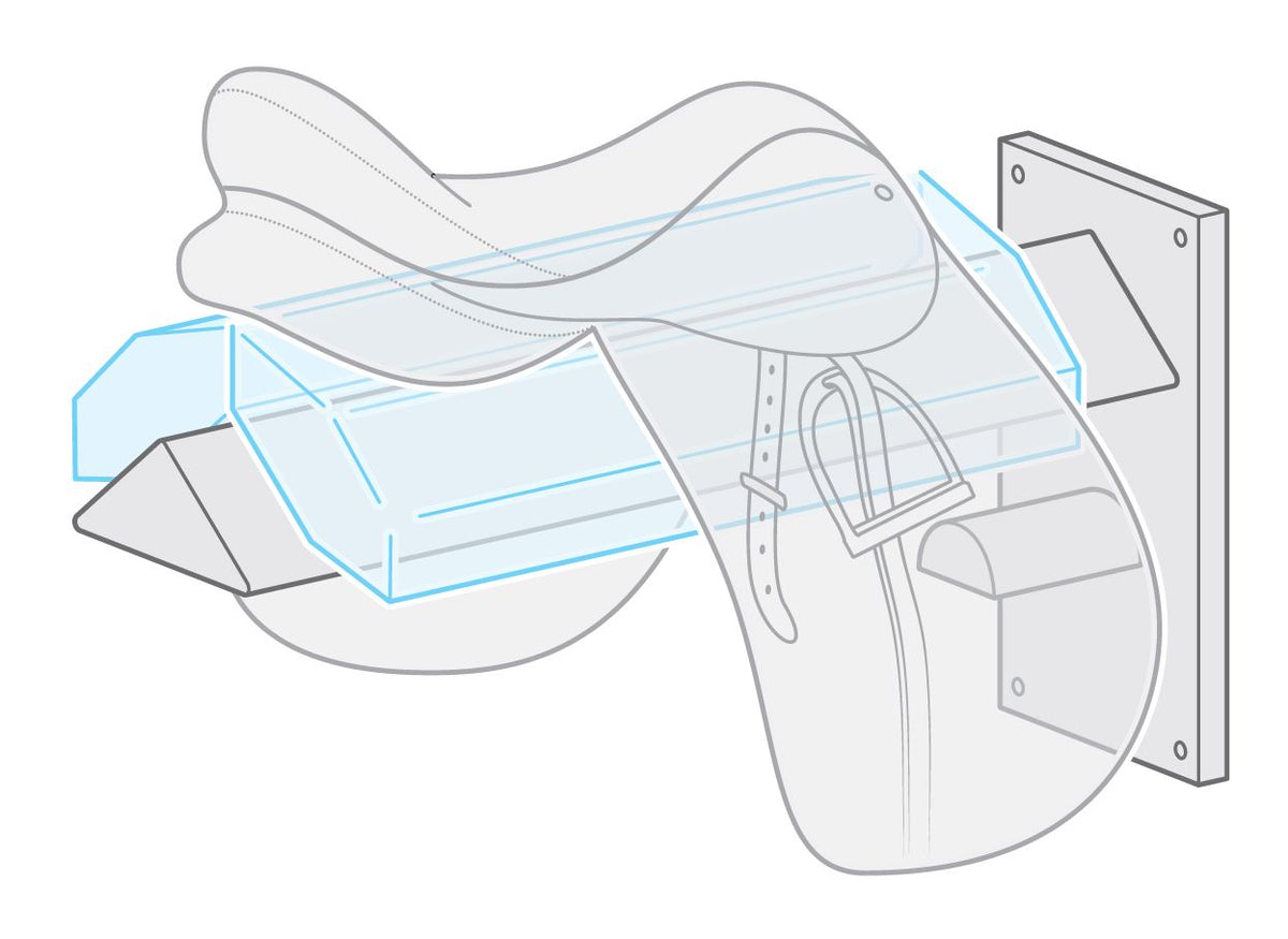 Illustration of Vertex on a Wooden saddle rack – SaddleMattress
